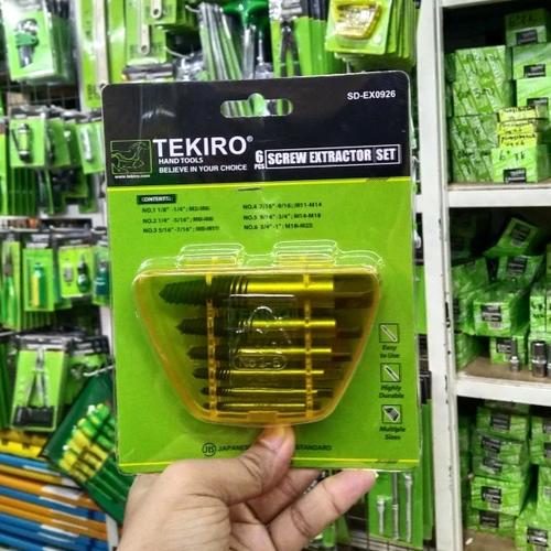 Jual Tekiro tap balik set 6 pcs / screwdriver extractor set buka baut ...