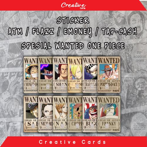 Jual Sticker Sticker Kartu Atm Skin Card Anime - One Piece Wanted ...
