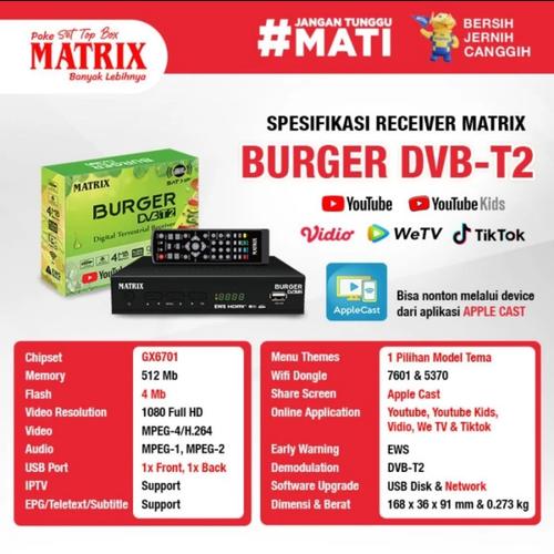 Jual set top box matrix apple merah Burger garuda stb dvb t2 original ...