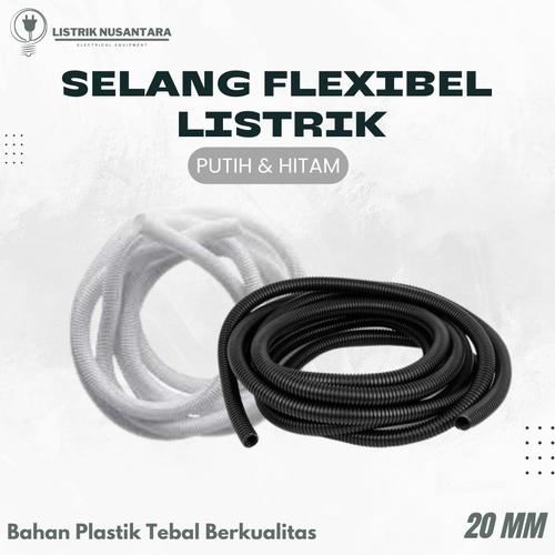 Jual Flexibel Listrik 20mm / Selang Bungkus Kabel Fleksibel Hitam Putih ...