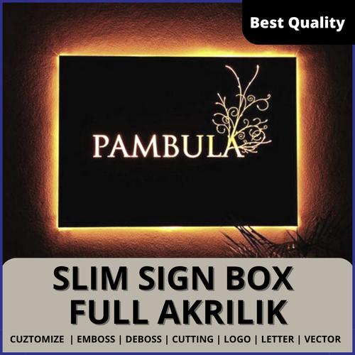 Jual Sign LED / Acrylic Slim Box LED / Neon Sign Box Custom 20x60 cm ...