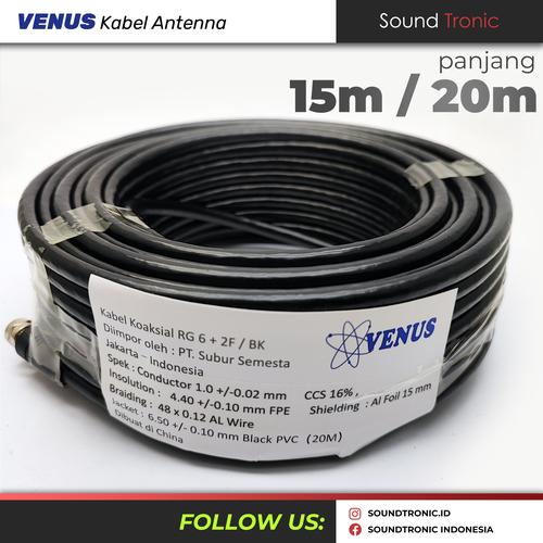 Jual KABEL ANTENNA TV 15m / 20m VENUS Coaxial RG6 - 15M - Jakarta Pusat - SoundTronic | Tokopedia