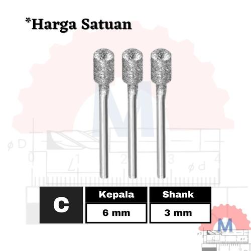 Promo Diamond Mounted point 6mm rotary diamond burr shank 3mm - C ...