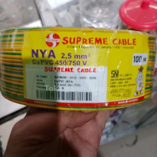 Jual KABEL GROUNDING NYA 2,5MM METERAN POTONGAN Kuning hijau SUPREME ...