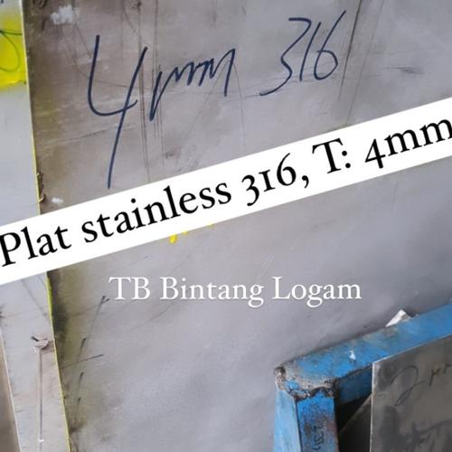 Jual Plat stainless steel tebal 4mm, SUS 316 | 0.4cm | bisa custom ...