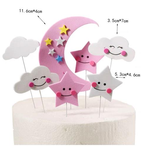 Jual CMC02 Topper Awan Bulan Bintang Cloud Moon Star Dekor Hias Kue ...
