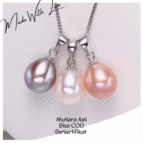 Jual Liontin Mutiara Asli Lombok Mutiara Oval Tetes Hujan (LIONTIN ONLY ...