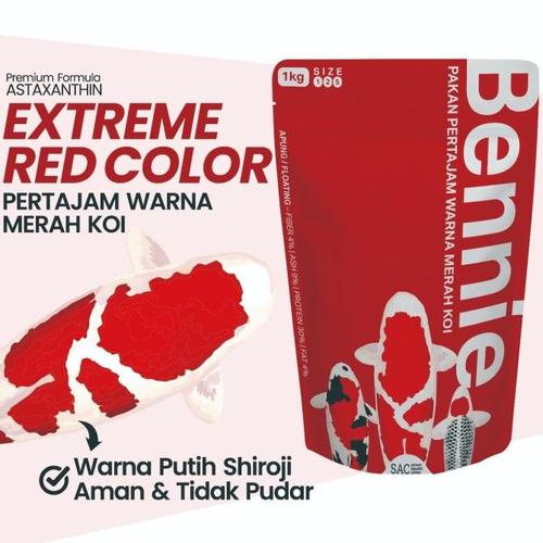 Jual PELET KOI PAKAN IKAN KOI PERTAJAM WARNA MERAH KOI PELET BENNIE 1KG ...
