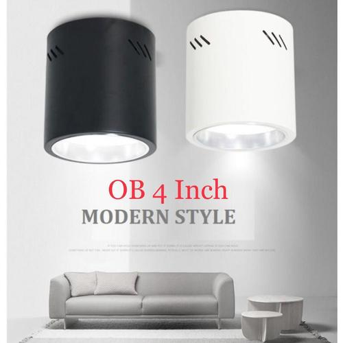 Jual kap lampu downlight outbox 4 inch fiting e27 hitam putih OB Bulat ...