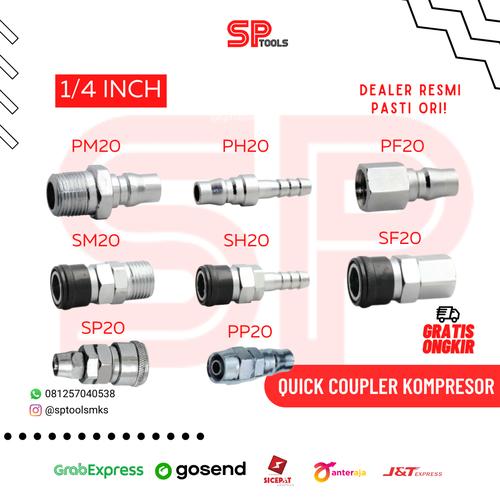 Jual COUPLER KOPLING SELANG KOMPRESOR 1/4" PM20 PH20 PF20 SM20 SH20 SF20 - PP20 TEKIRO - Kota ...
