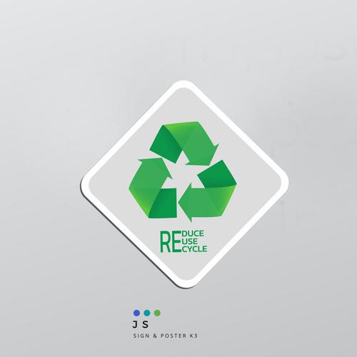 Jual STICKER K3 SAFETYSIGN - REDUCE REUSE RECYCLE - Kota Malang - JS ...