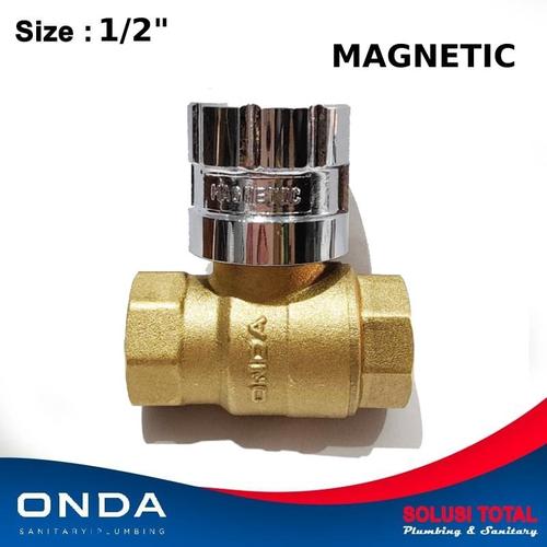 Jual Ball Valve MAGNETIC 1/2 Kuningan / Brass ONDA stop kran MAGNET ...
