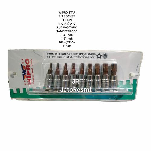 Jual WIPRO STAR BIT SOCKET SET 5PT (POINT) 9PC 1/4" TS10-TS50 - Kota ...