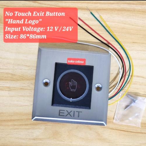 Jual Touchless Flush Button | No Touch Exit Button Sensor Hand Logo ...