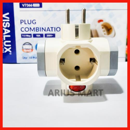Jual Colokan Listrik 3 Lubang VISALUX STEKER T ARDE + SAKLAR - Kab. Tangerang - ARIUS MART ...