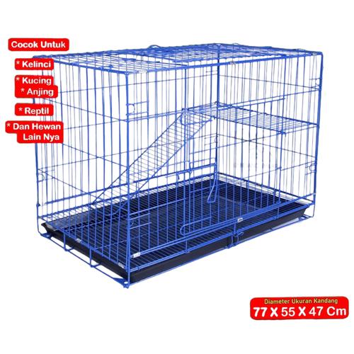 Jual Kandang Hewan Kucing Anjing Besi Lipat & Bertingkat 75 x 50 cm ...