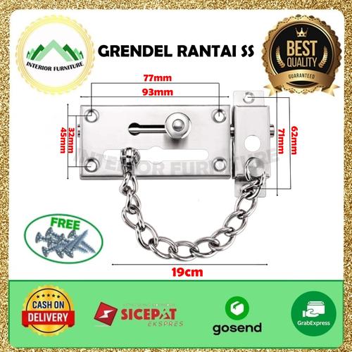 Jual Grendel Rantai Pintu Jendela Stainless Steel / Safety Chain Lock ...