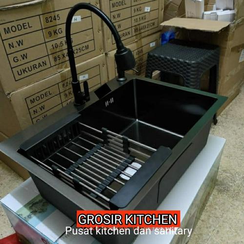 Jual Kitchen sink hitam 5040 paket kran fleksibel / Bak cuci piring ...