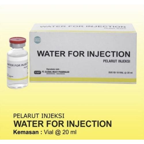 Jual Water for injection 20 ml box 10 vial ( pelarut air steril ...