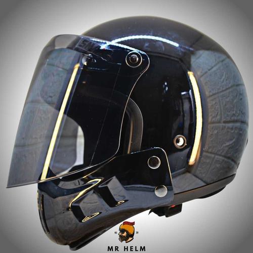 Jual HELM RETRO CAKIL MODULAR SNI VWITH VISOR SNAIL VESPA / CAFERACER - BLACK - Kota Depok - MR ...