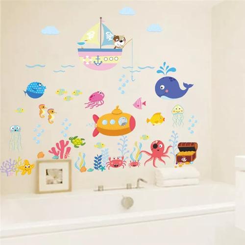 Jual Wallsticker ikan kamar mandi bathroom lucu / Stiker kamar anak ...