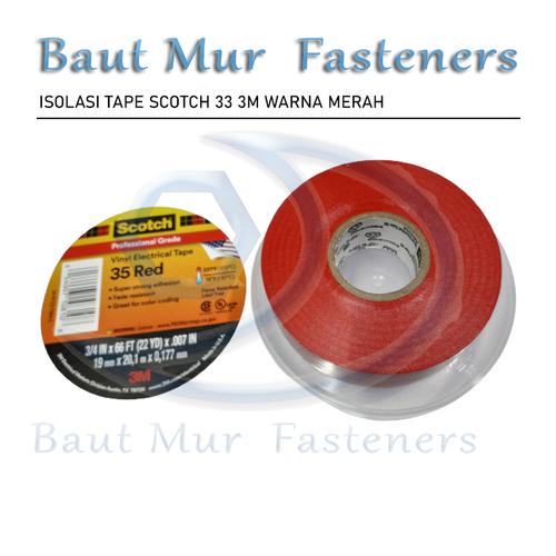 Jual ISOLASI LISTRIK / ISOLASI TAPE SCOTCH 33+ 3M WARNA MERAH - Jakarta ...