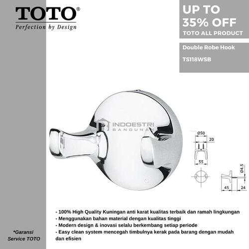 Jual Robe Hook Double TOTO TS118WSB / Gantungan Baju TOTO TS118WSB ...