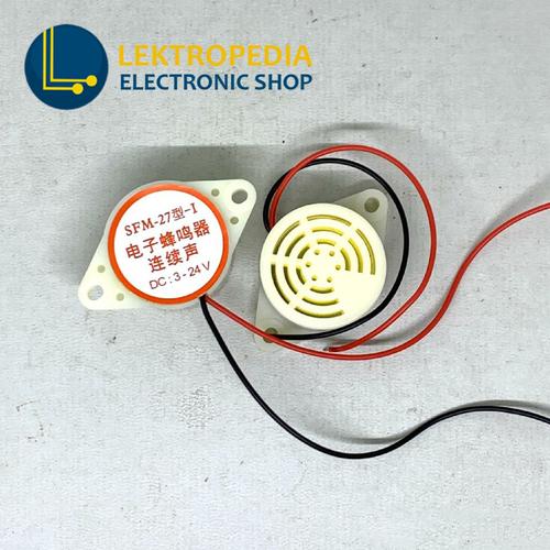 Jual Buzzer Putih TIPIS 3 - 24v Continuous 5v 6v 9v 12v 15v 18v SFM-27 ...