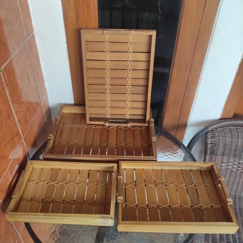 Jual baki kayu nampan kayu tray bambu - 38×28cm - Jakarta Pusat - bambu ...