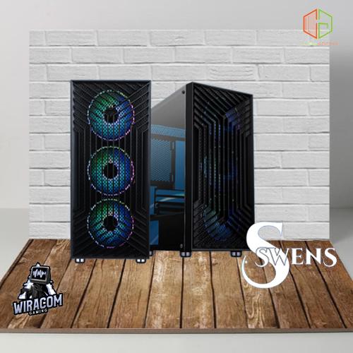 Jual CASING CUBE GAMING SWENS BLACK LEFT SIDE TEMPERED GLASS - PSU ...