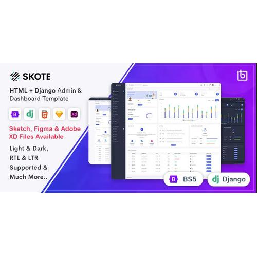Jual Bootstrap 5 - Skote v3.3.0 Admin Dashboard Template (HTML & Django ...