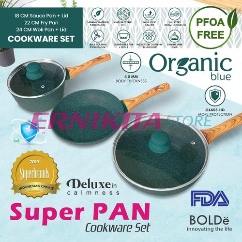 Jual BOLDe ORGANIC BLUE COOKWARE SET 5 PCS -SUPER PAN BLUE GRANITE ...