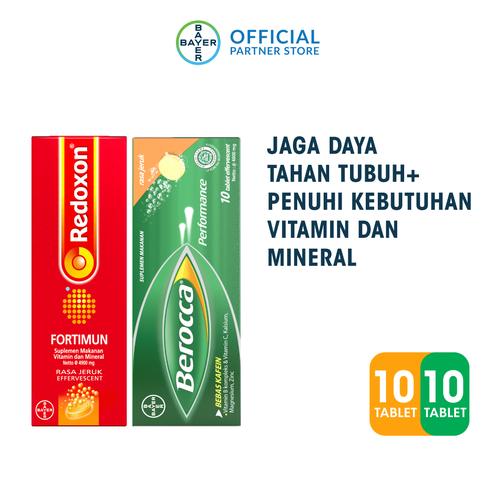 Promo Redoxon Fortimun Multivitamin dan Mineral 10 Tablet + Berocca ...