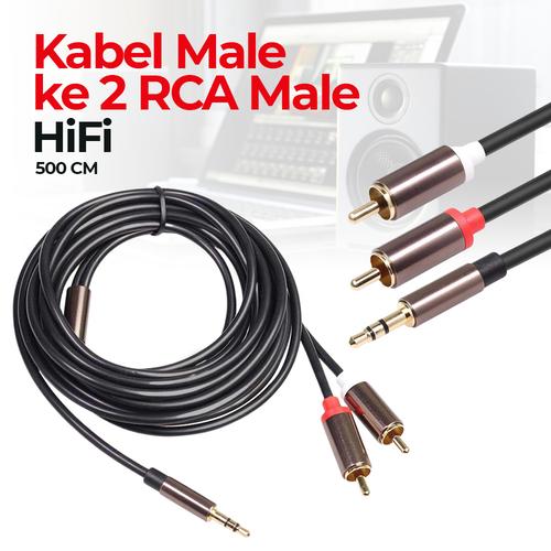 Jual Kabel colokan Audio 3.5mm to 2RCA Cable 2 RCA Sound Suara stereo ...
