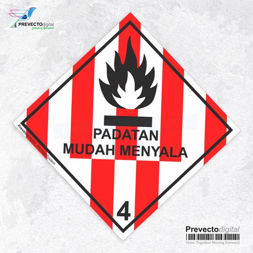 Jual Sticker Simbol Label K3 Limbah B3 Hazmat Padatan Mudah Menyala ...