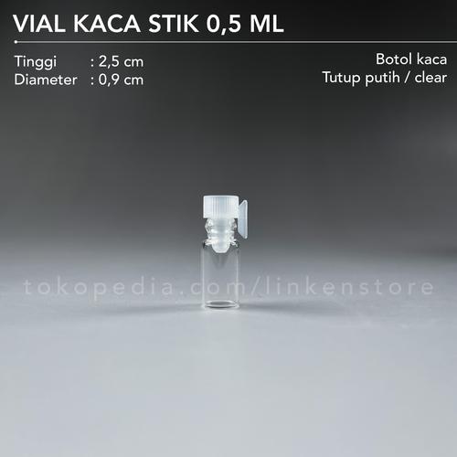 Jual Vial 0,5ml Botol Tester Sample Parfum Kaca model Stik Panjang ...