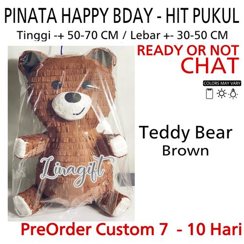 Jual PINATA ULANG TAHUN/ HAPPY BIRTHDAY BROWN TEDDY BEAR READY INSTANT ...