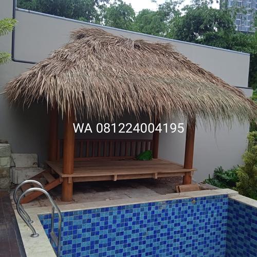 Jual saung kayu atap alang alang murah ukuran 2x3 harga satuan unit ...