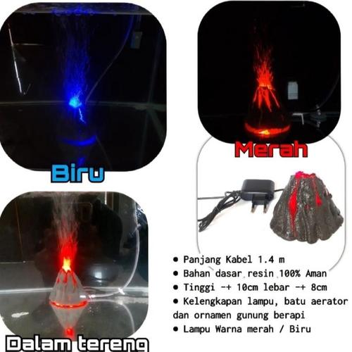 Jual - vidia ornamen aquarium gunung berapi bubble light ' - Gunung ...