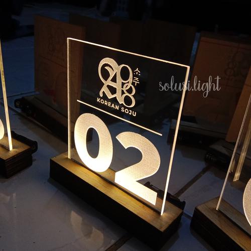 Jual Lampu Nomor Meja LED Nomor Meja Cafe Restoran CUSTOM LOGO Dekorasi ...
