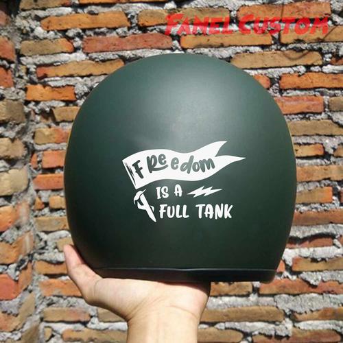 Jual STIKER HELM FREEDOM IS FULL TANK CUTTING STIKER MOTOR - Putih ...