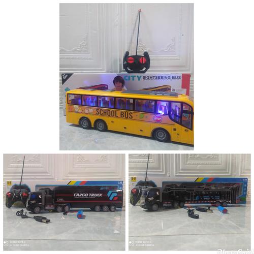 Jual TM. Mainan anak remote control school bus dan truk container ...