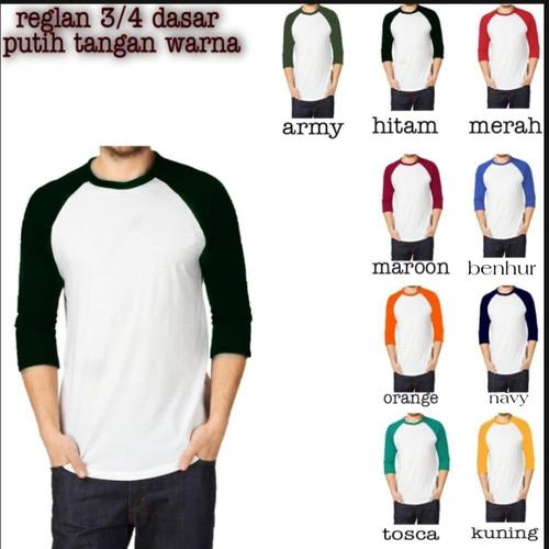 Jual Kaos polos reglan lengan 3 4 | kaos raglan seragam pria dan wanita ...