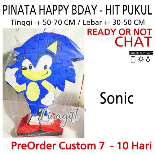 Jual PINATA HAPPY BIRTHDAY ULANG TAHUN SONIC THE HEDGEHOG READY GRAB ...