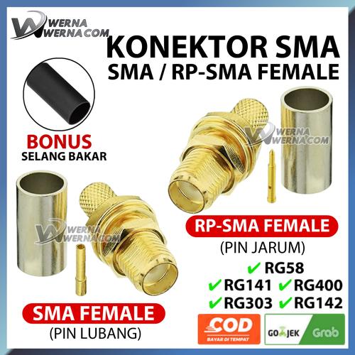 Jual Konektor SMA Female / RP SMA Female Crimping untuk RG 58 141 303 ...