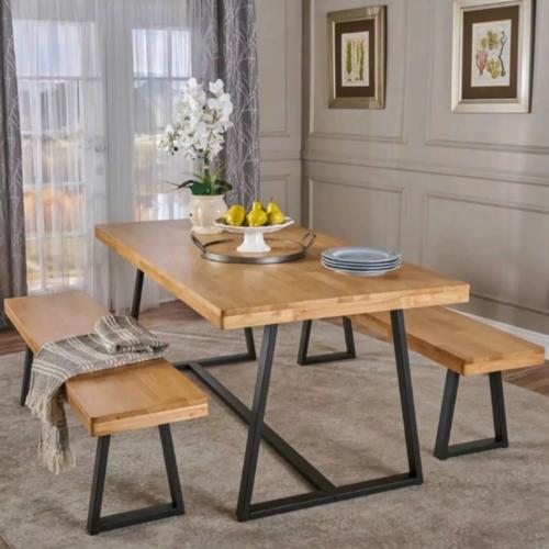 Jual SET MEJA MAKAN CAFE MINIMALIS MODEL KURSI BENCH PANJANG KAYU JATI ...