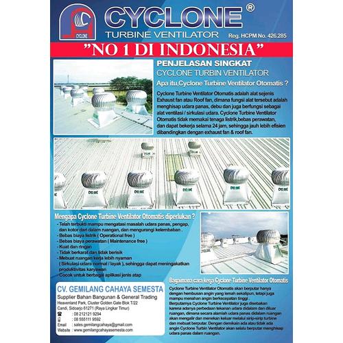 Jual TURBINE VENTILATOR 18" ALL - CYCLONE - Kab. Sidoarjo - GEMILANG ...
