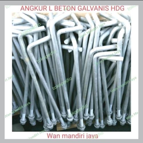 Jual PO angkur L besi beton st37 HDG m12 x 200mm x 70mm + 2mur + 2ring ...
