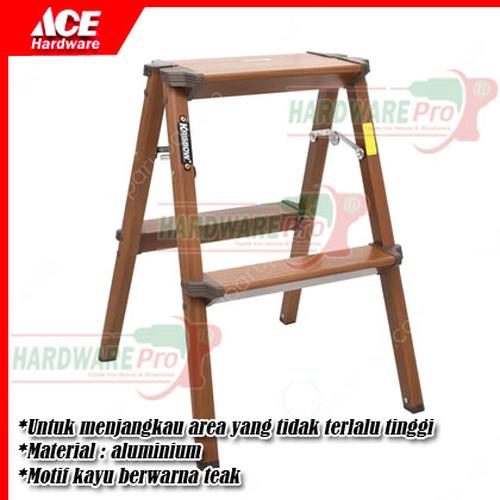 Jual Tangga Lipat Aluminium 2 Step Motif Kayu Tangga Serbaguna 2 Steps ...