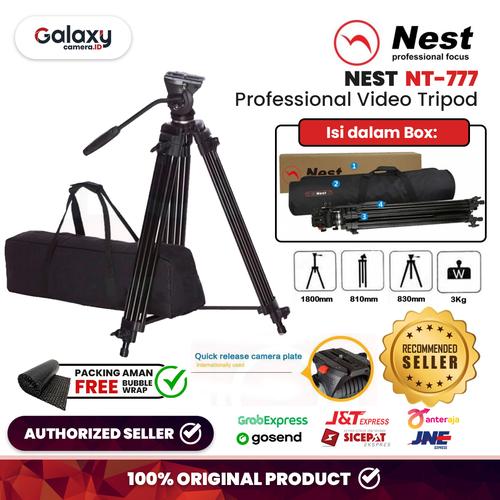 Promo NEST NT-777 Tripod Video Profesional With Fluid Pan Head Original Cicil 0% 3x - Kota ...